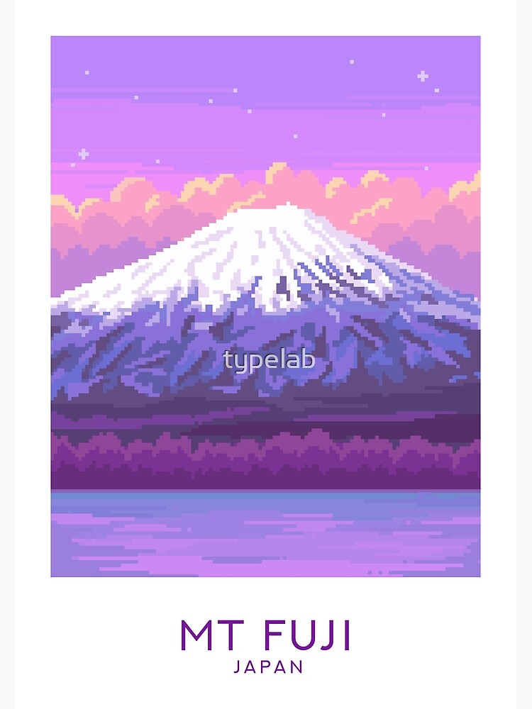 "8-bit Mount Fuji, Japan Pixel Art" Art Print for Sale by typelab ...