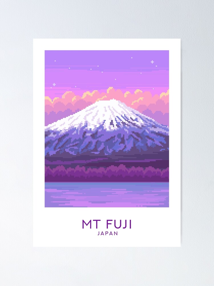 "8-bit Mount Fuji, Japan Pixel Art" Poster by typelab | Redbubble