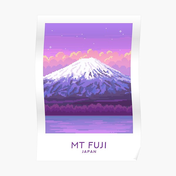 "8-bit Mount Fuji, Japan Pixel Art" Poster by typelab | Redbubble