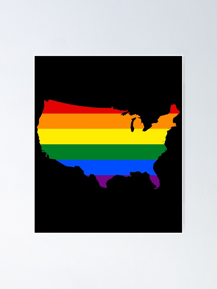 "LGBTQ+ USA Map Pride Month" Poster for Sale by DesignMonster | Redbubble