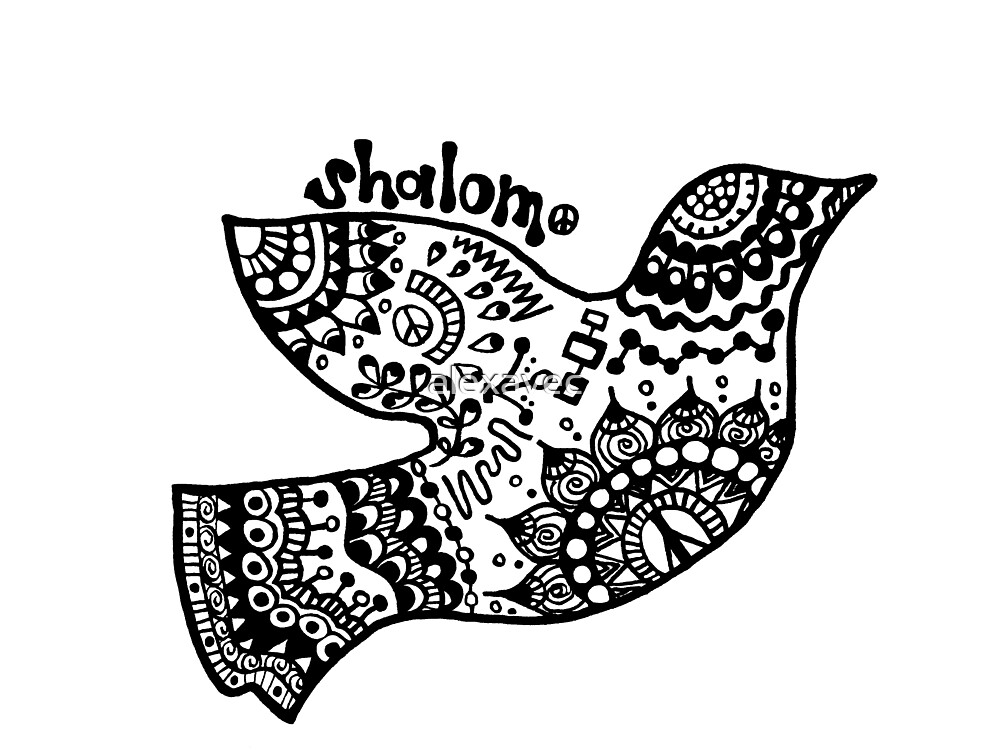 "Shalom Peace Dove Zentangle" by alexavec | Redbubble