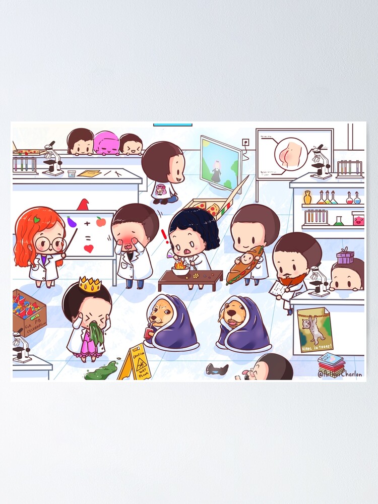 "Cute chibis in laboratory " Poster by Dazzy | Redbubble