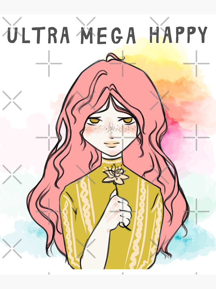 "ultra mega happy" Sticker for Sale by GrasslandDesign | Redbubble