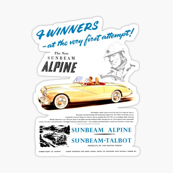 "SUNBEAM ALPINE" Sticker by ThrowbackMotors | Redbubble