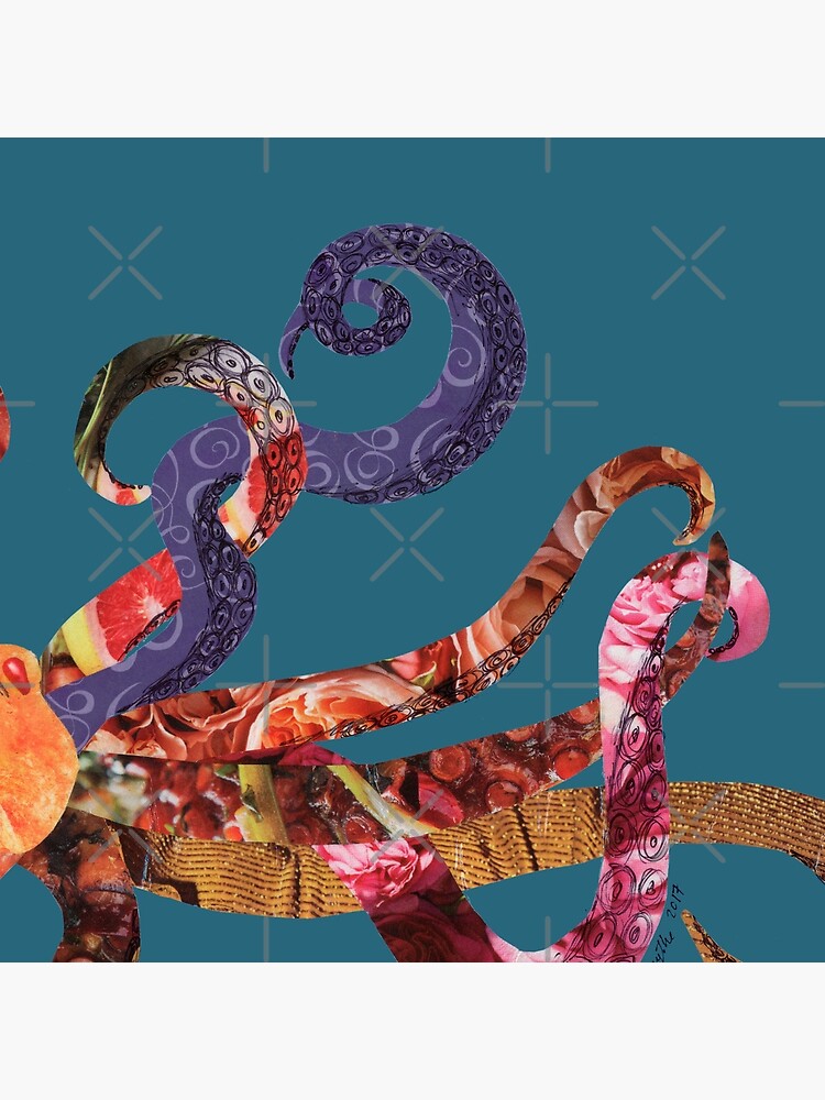 "Octopus Collage" Throw Pillow for Sale by DesignVal | Redbubble