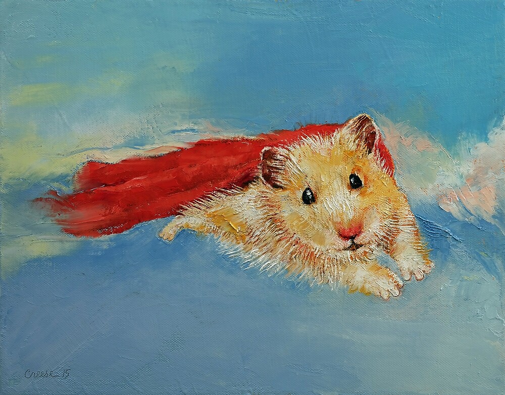 "Hamster Superhero" by Michael Creese | Redbubble