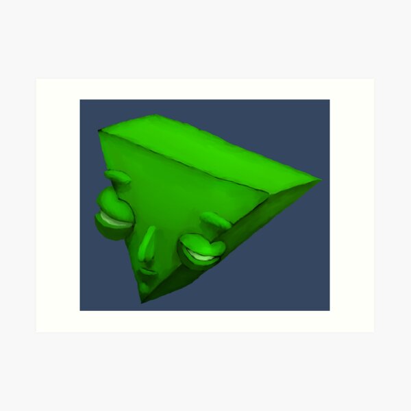 "Green Triangular Prism Alien Head" Art Print by 4lexGrey | Redbubble