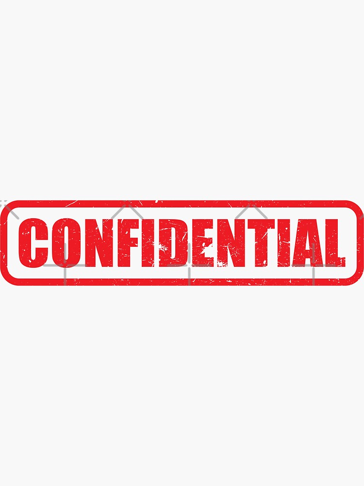 "Confidential" Sticker by adidabu | Redbubble