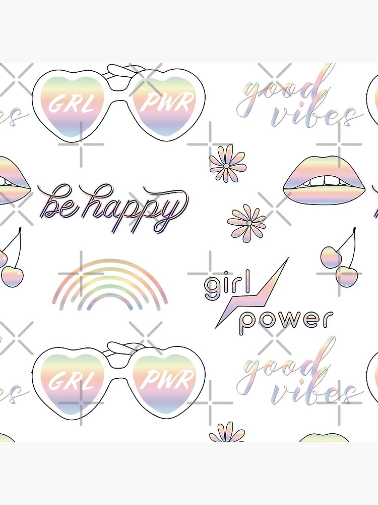 Cojín «Pastel Rainbow Sticker Pack: colección de imágenes dibujadas a ...