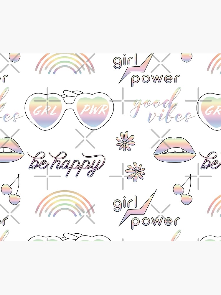 Tela decorativa «Pastel Rainbow Sticker Pack: colección de imágenes ...
