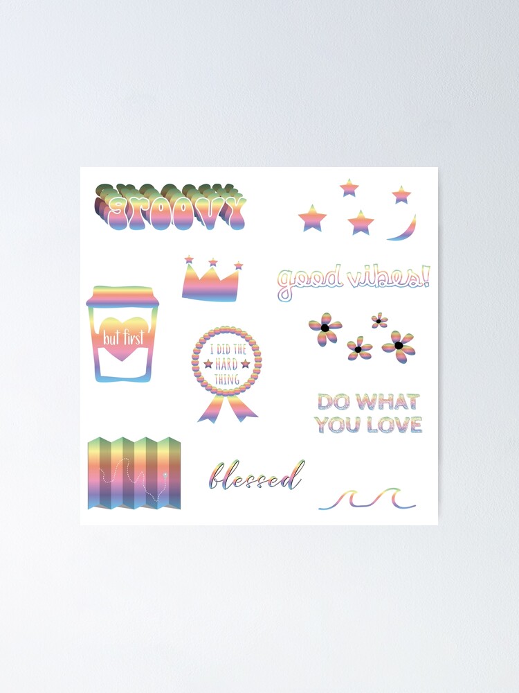 "Pastel Rainbow Sticker Pack" Poster for Sale by The-Goods | Redbubble