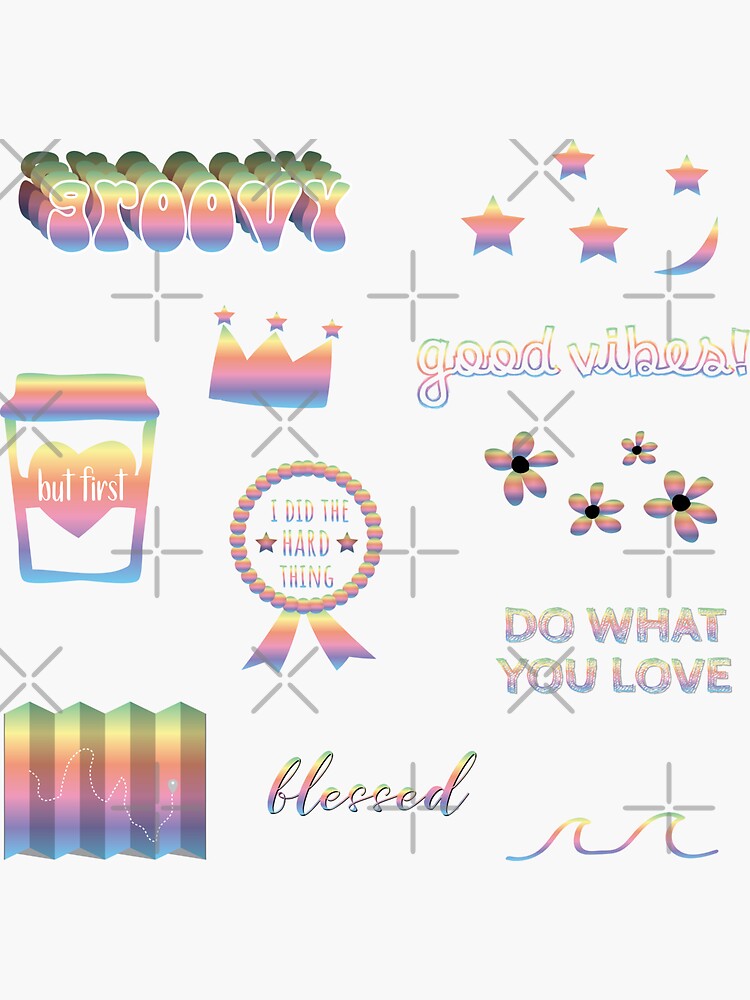 "Pastel Rainbow Sticker Pack" Sticker for Sale by The-Goods | Redbubble