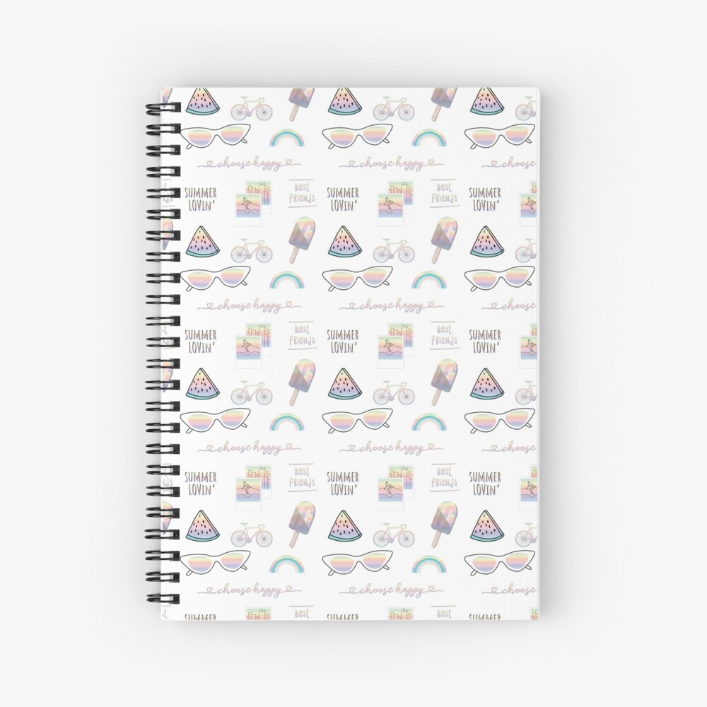 "Pastel Rainbow Sticker Pack" Spiral Notebook by The-Goods | Redbubble