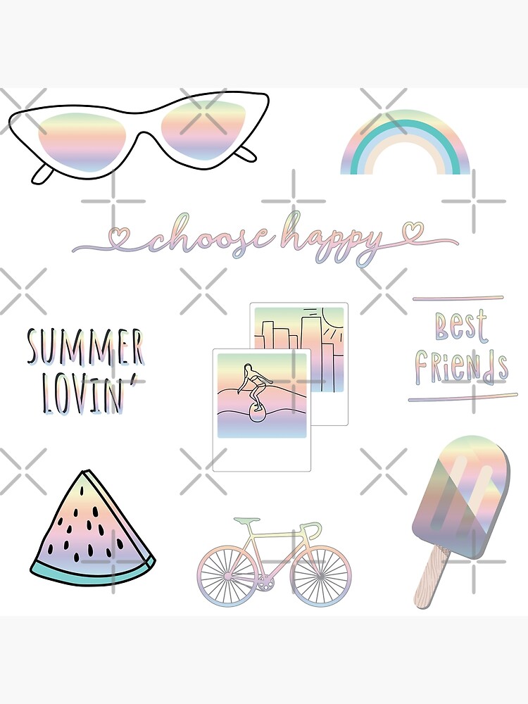 "Pastel Rainbow Sticker Pack" Poster by The-Goods | Redbubble