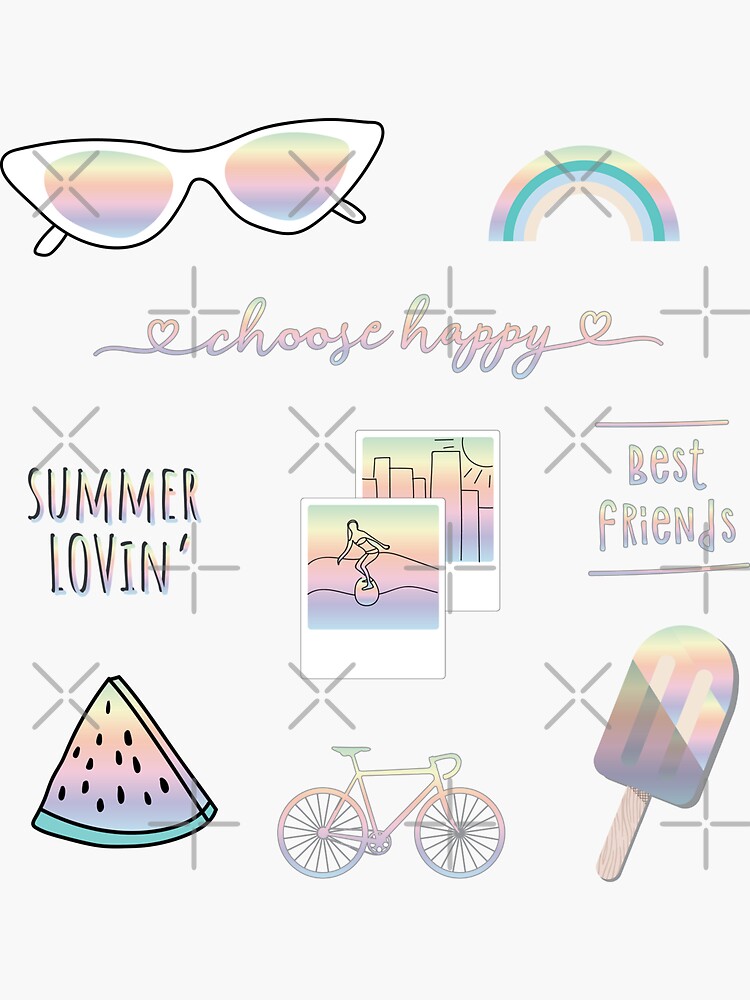"Pastel Rainbow Sticker Pack" Sticker for Sale by The-Goods | Redbubble