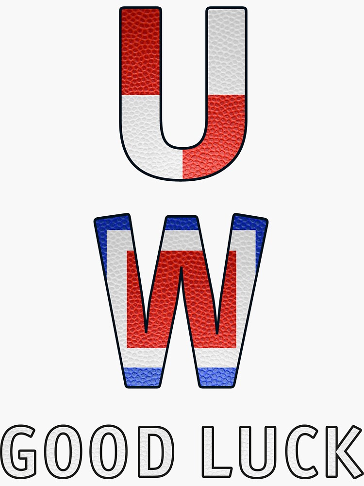 ""U" "W" Good Luck - Navy Alphabet - Leather" Sticker for Sale by Art ...