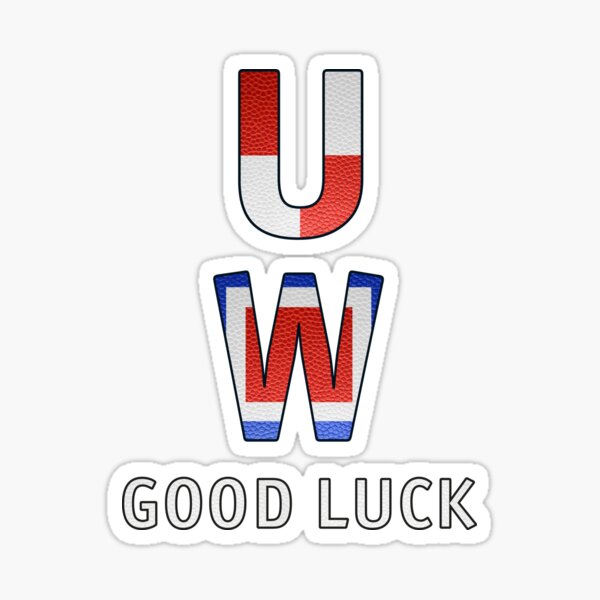 ""U" "W" Good Luck - Navy Alphabet - Leather" Sticker for Sale by Art ...