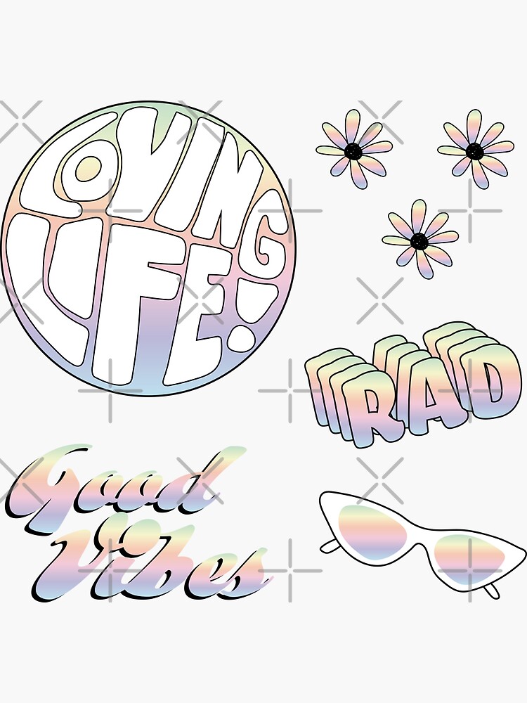 "Pastel Rainbow Sticker Pack - Aqua blue and inspirational!" Sticker by ...