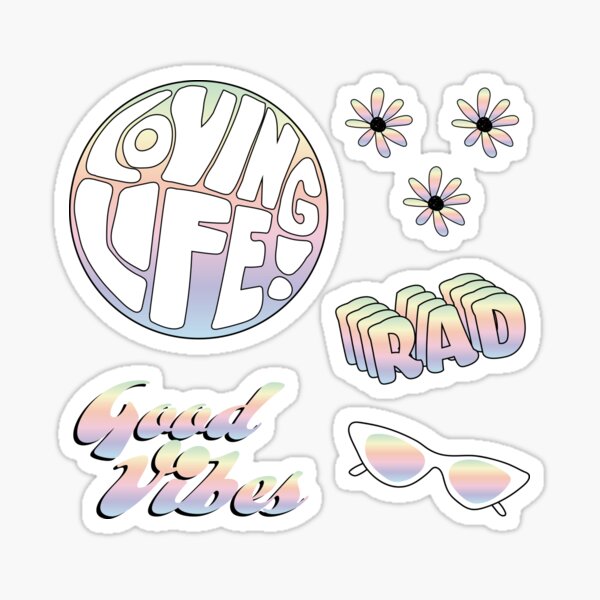 "Pastel Rainbow Sticker Pack - Aqua blue and inspirational!" Sticker by ...