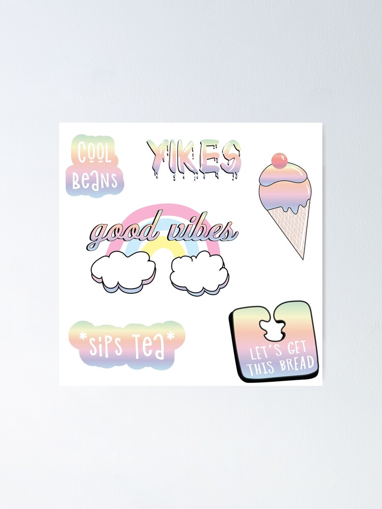 "Pastel Rainbow Sticker Pack" Poster for Sale by The-Goods | Redbubble