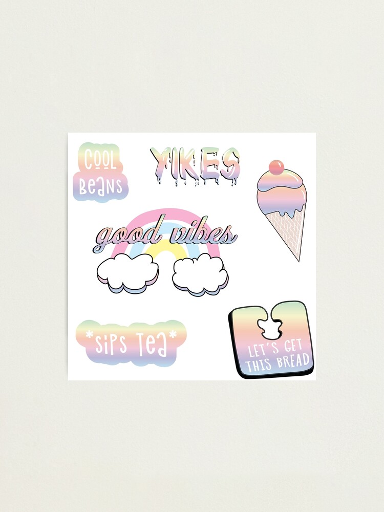 "Pastel Rainbow Sticker Pack" Photographic Print for Sale by The-Goods ...