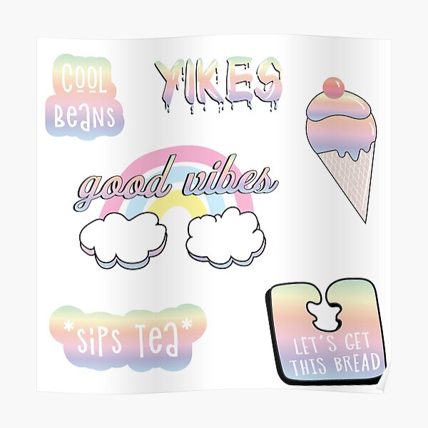 "Pastel Rainbow Sticker Pack" Poster for Sale by The-Goods | Redbubble