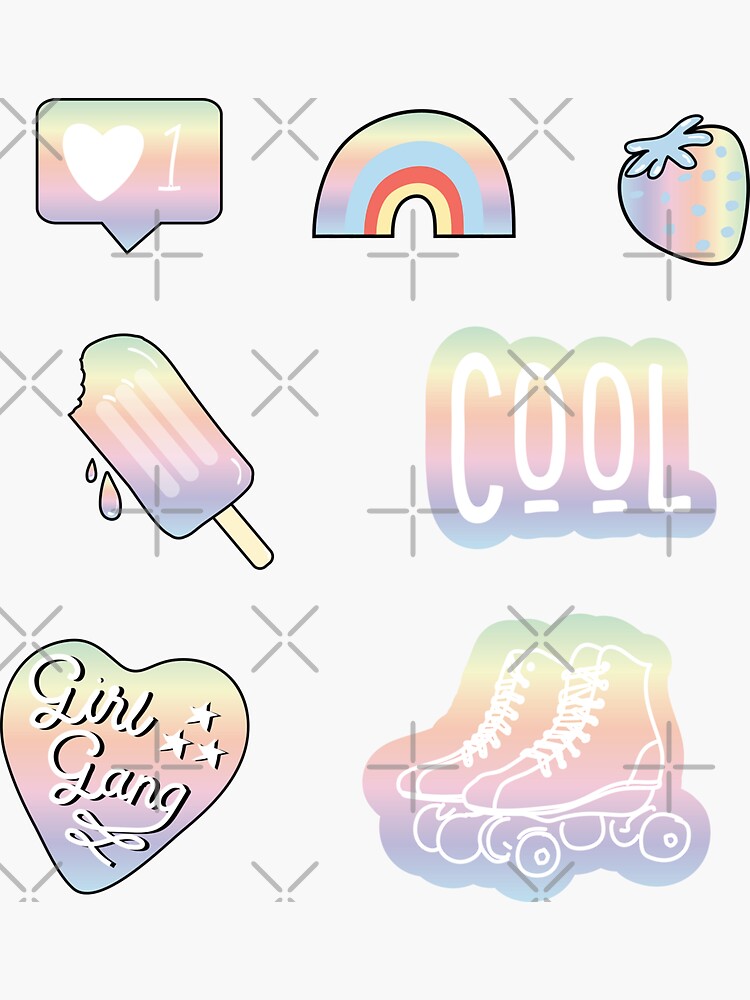 "Pastel Rainbow Sticker Pack" Sticker for Sale by The-Goods | Redbubble