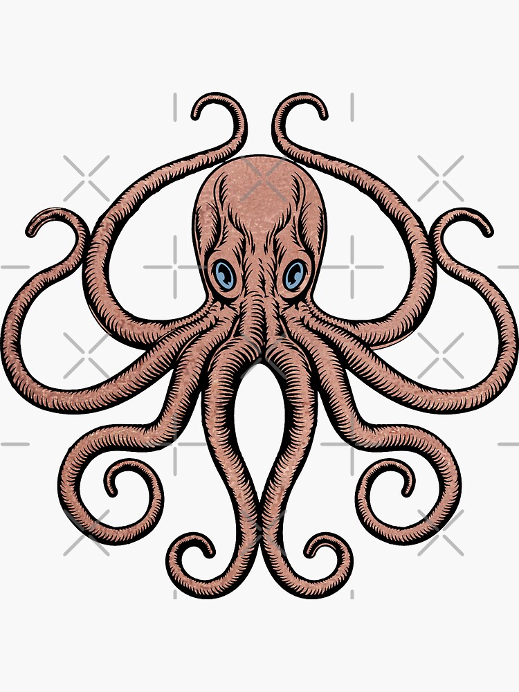 "The Pink Octopus" Sticker by FantasySkyArt | Redbubble