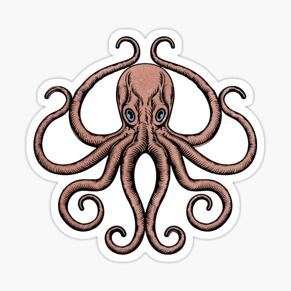"The Pink Octopus" Sticker by FantasySkyArt | Redbubble