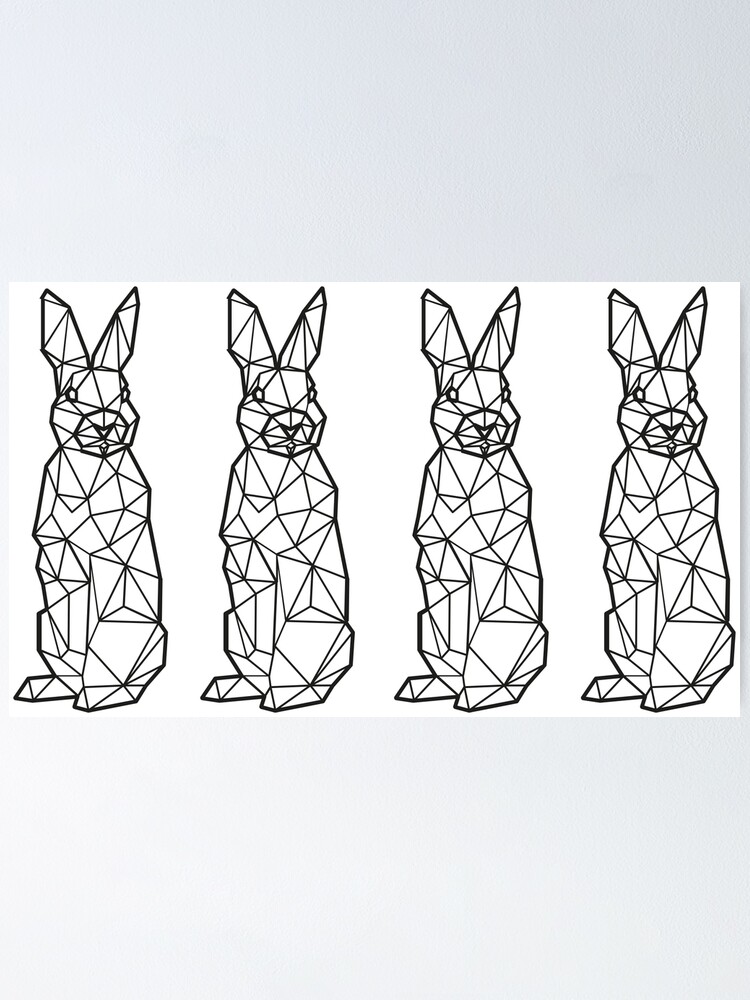 "Polygon rabbit rabbit art." Poster for Sale by emphatic | Redbubble