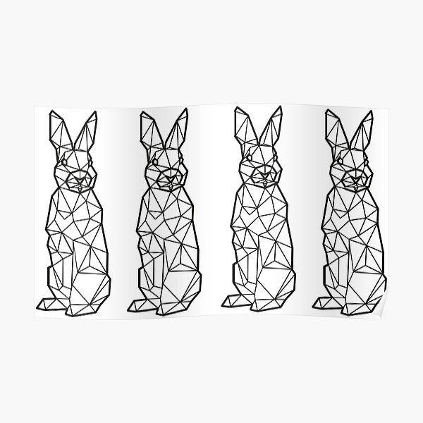 "Polygon rabbit rabbit art." Poster for Sale by emphatic | Redbubble
