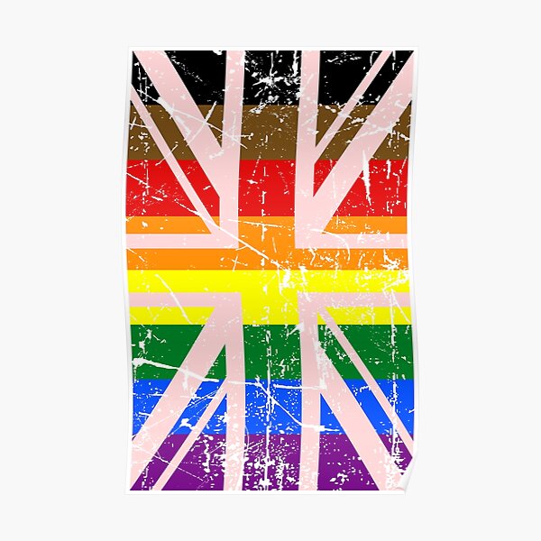 "LGBT Rainbow Union Jack Flag" Poster for Sale by beaglefruit | Redbubble