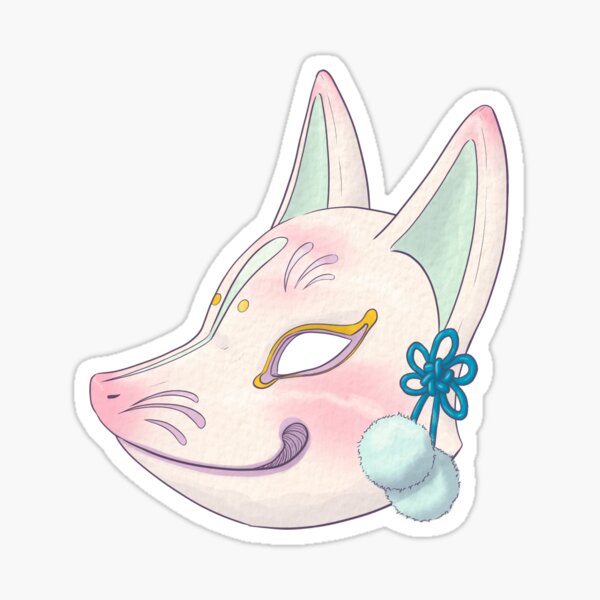 "Spring Kitsune Mask" Sticker for Sale by Abitlyon | Redbubble