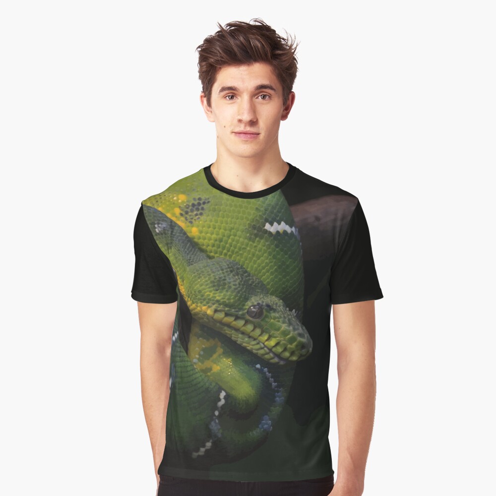 "Green snake" T-shirt for Sale by E-Maniak | Redbubble | snake graphic ...