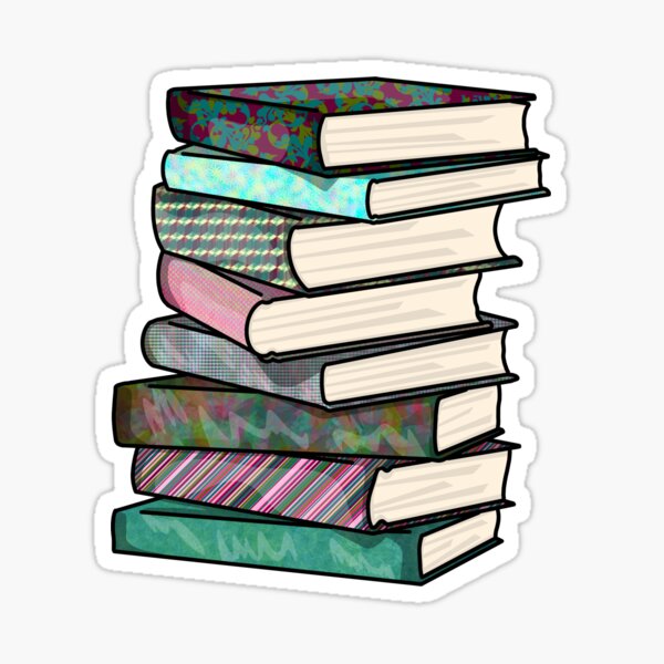 Stack Of Books Stickers | Redbubble