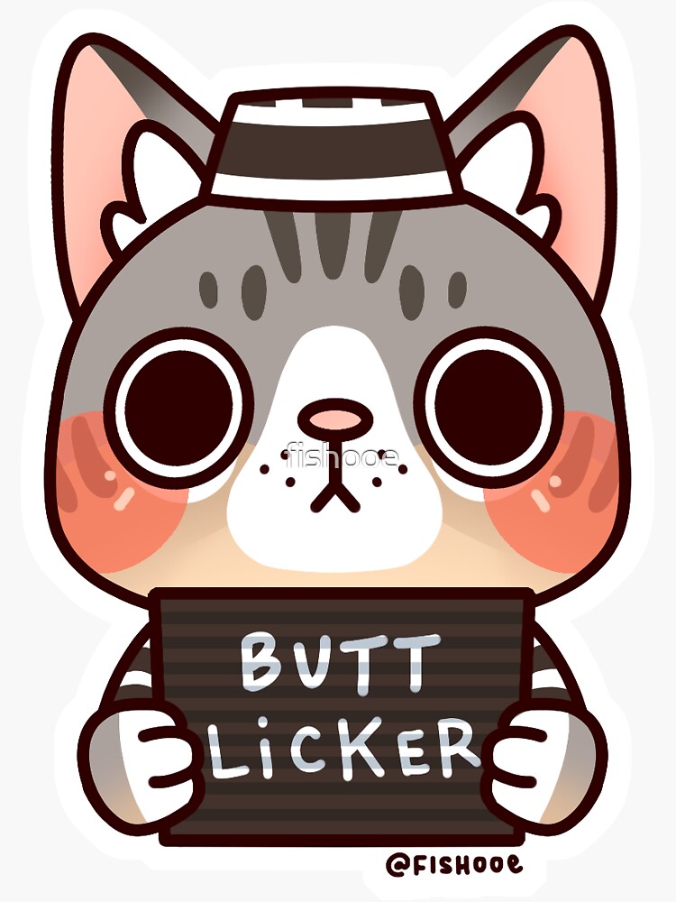 "Cat Shame - Butt Licker" Sticker for Sale by fishooe | Redbubble