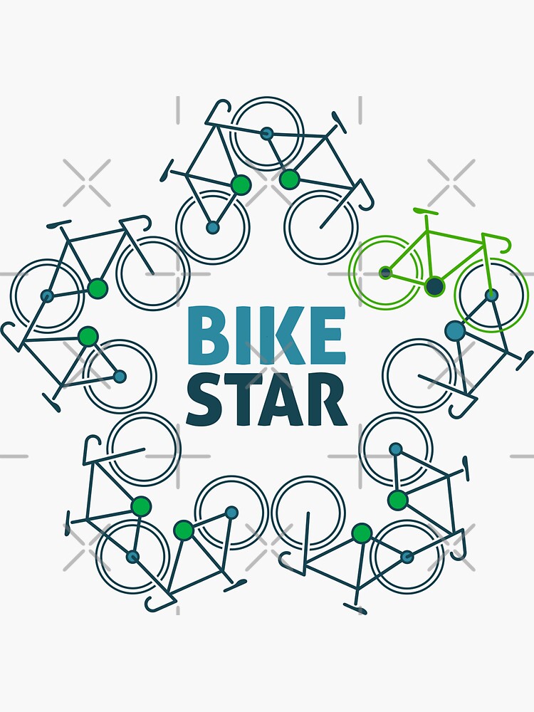 "Bike Star" Sticker for Sale by Elefje | Redbubble