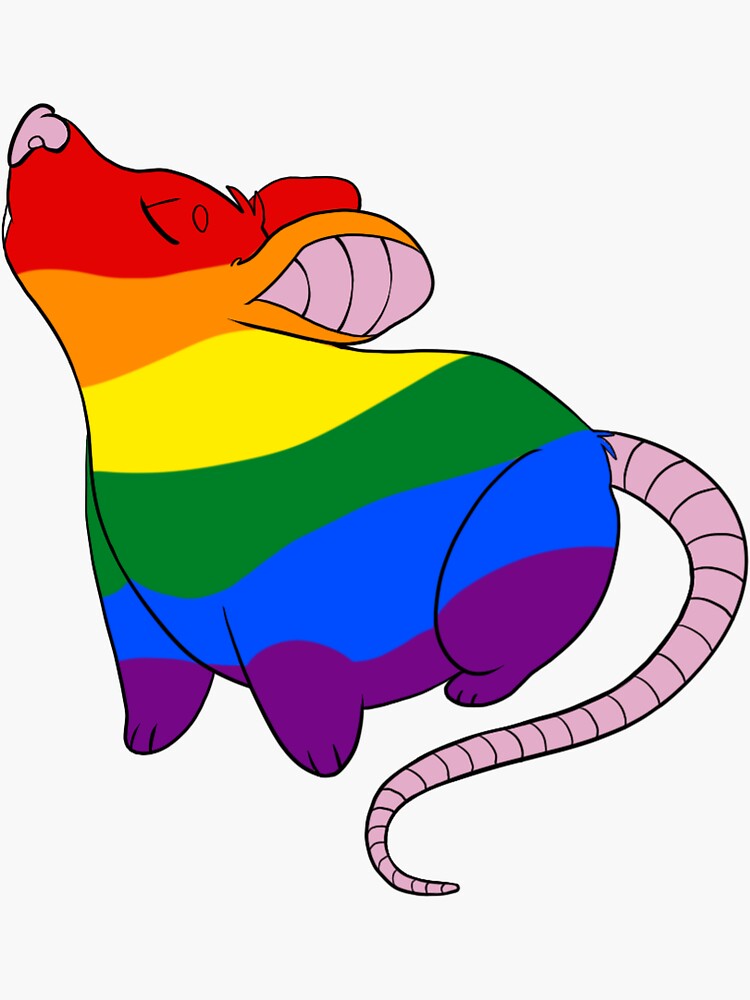 "Rainbow Flag Pride Rat" Sticker by Dead-zeppelin | Redbubble