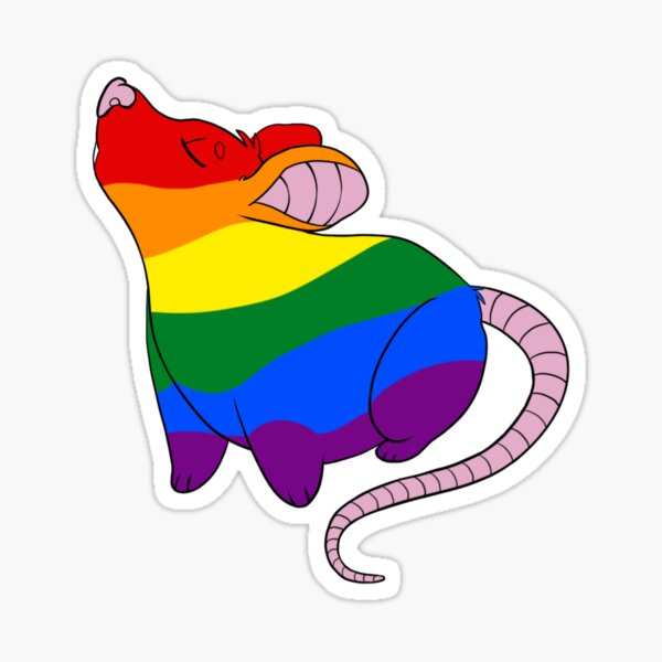 "Rainbow Flag Pride Rat" Sticker by Dead-zeppelin | Redbubble
