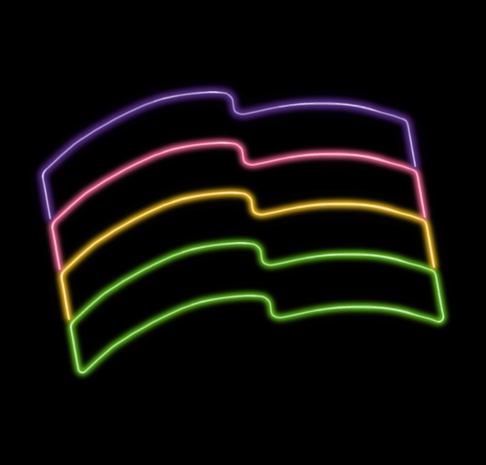 "inclusive lesbian neon pride flag" by lemniscate-shop | Redbubble