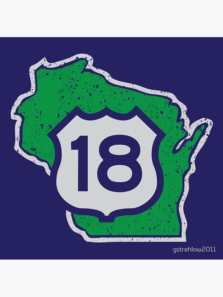 "Wisconsin U.S. Highway to the Stars Hwy 18" Sticker for Sale by ...