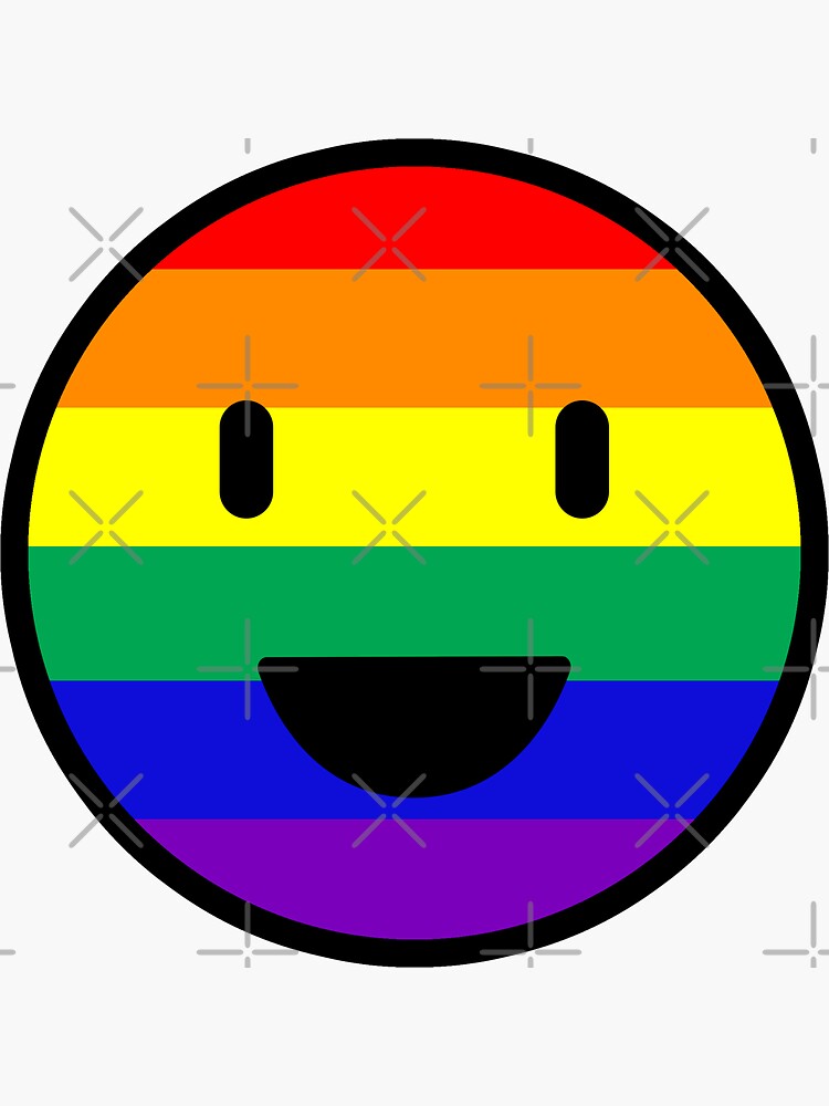 Cute Lgbt Smiley Face Emoji Sticker By Cartezaugustus Redbubble