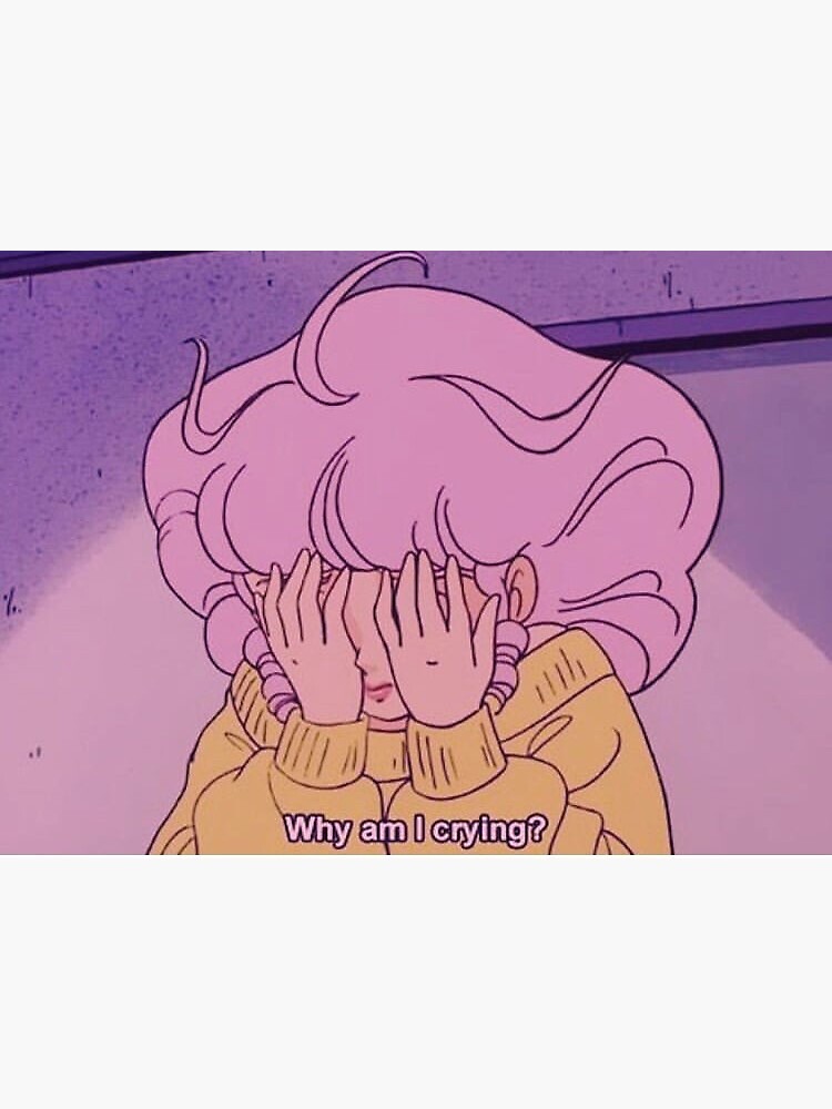 "Why am I Crying Sticker" Sticker for Sale by alyssamio | Redbubble