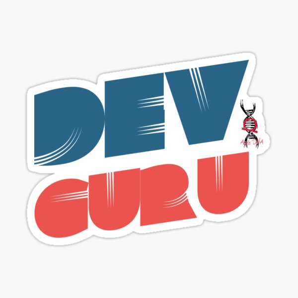 "Cool Dev Guru Font in Gradient Red/Blue" Sticker for Sale by EpicItems ...
