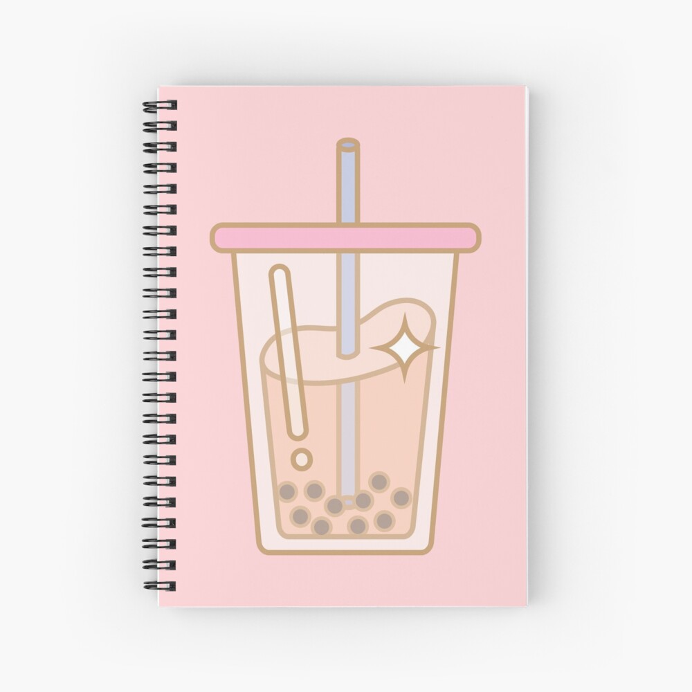 "Boba Tea" Spiral Notebook by floralfoxart | Redbubble