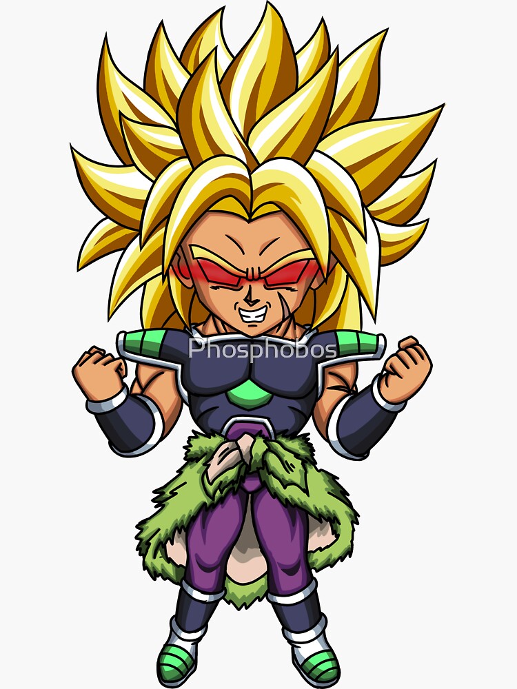 "Chibi Broly (new)" Sticker for Sale by Phosphobos | Redbubble