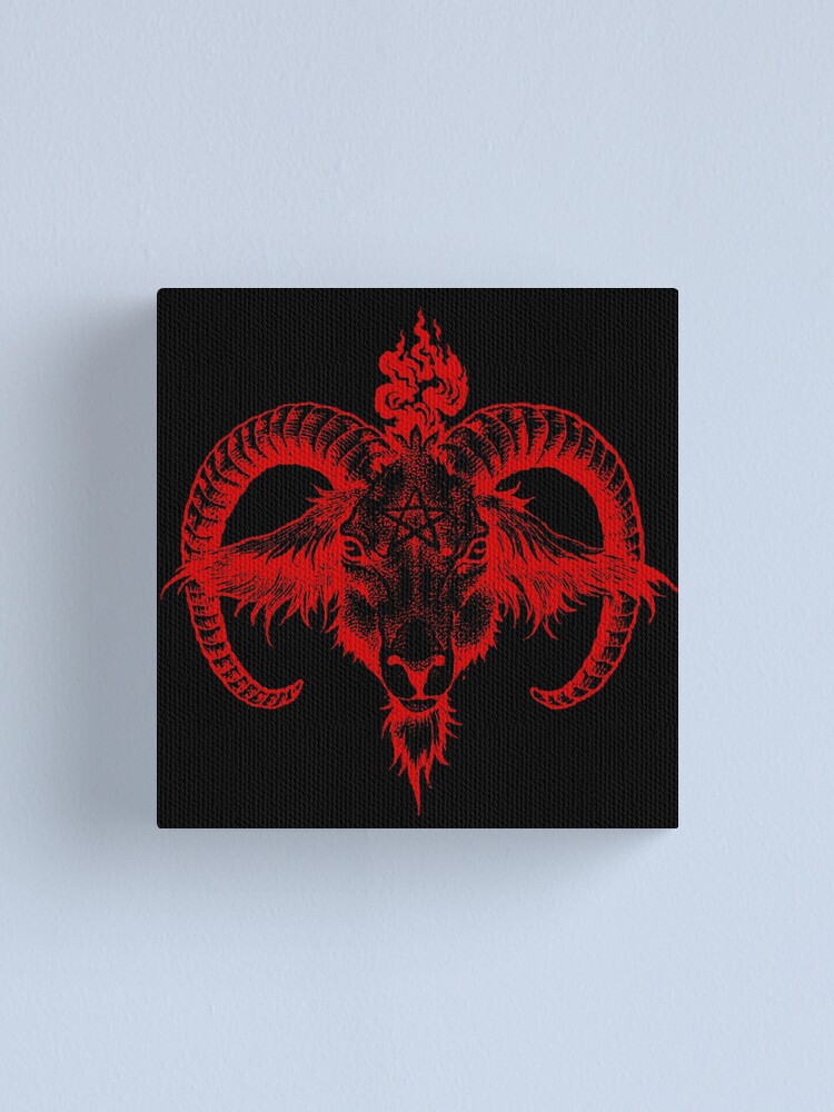 "Baphomet Head - red" Canvas Print for Sale by virginia-varg | Redbubble