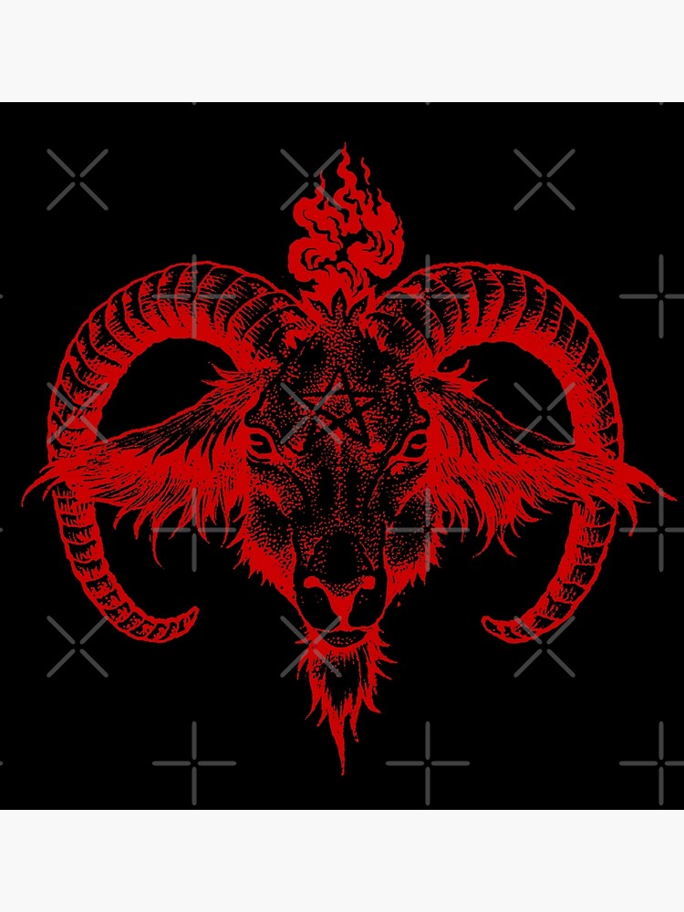 "Baphomet Head - red" Canvas Print for Sale by virginia-varg | Redbubble
