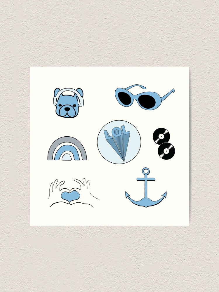 "Light Blue Aesthetic Sticker Pack" Art Print by The-Goods | Redbubble