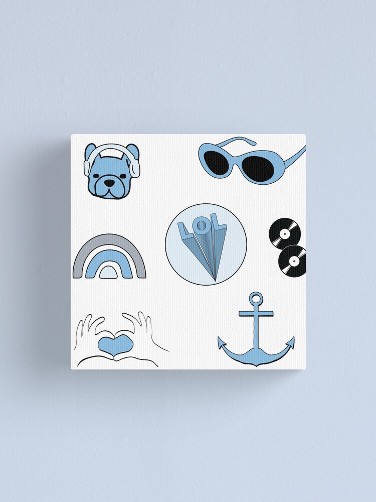 "Light Blue Aesthetic Sticker Pack" Canvas Print by The-Goods | Redbubble
